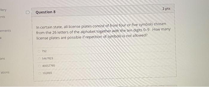 Solved llery 2 pts D Question 8 ents ements in certain | Chegg.com Solved llery 2 pts D Question 8 ents ements in certain | Chegg.com