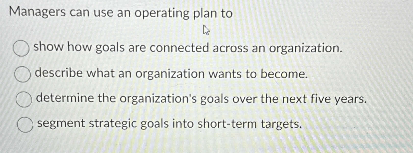 Solved Managers can use an operating plan toshow how goals | Chegg.com