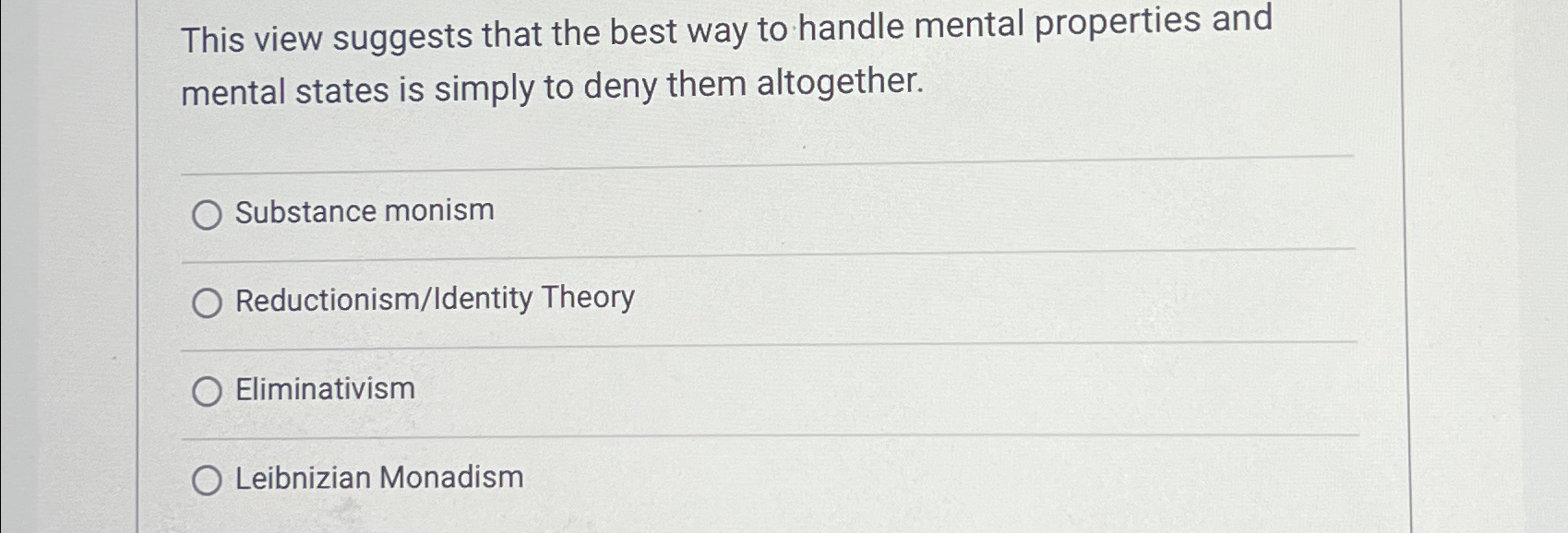 Solved This view suggests that the best way to handle mental | Chegg.com