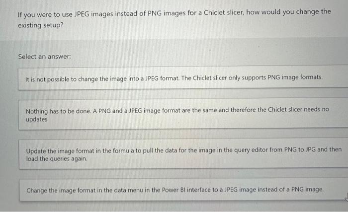Solved If you were to use JPEG images instead of PNG images | Chegg.com