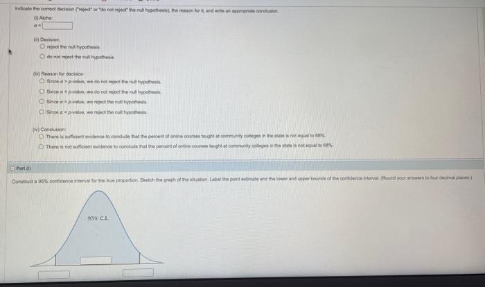 Solved In a particular year, 68% of online courses taught at | Chegg.com