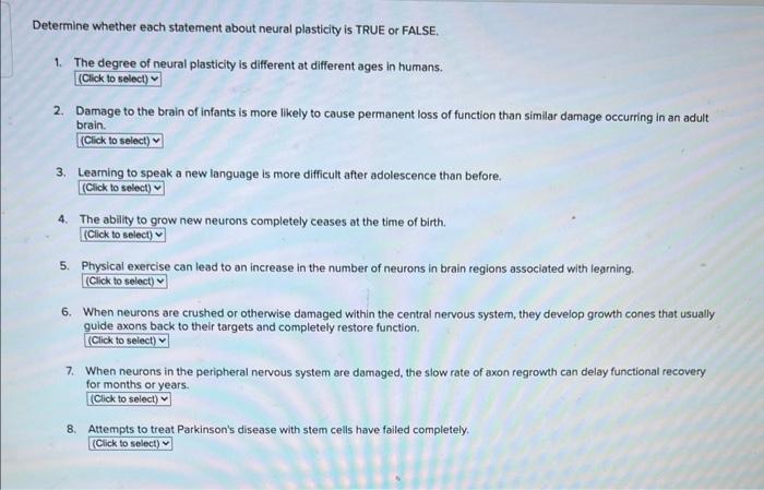 Solved Determine whether each statement about neural | Chegg.com