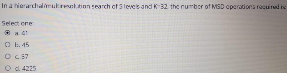 Solved In a hierarchal/multiresolution search of 5 ﻿levels | Chegg.com