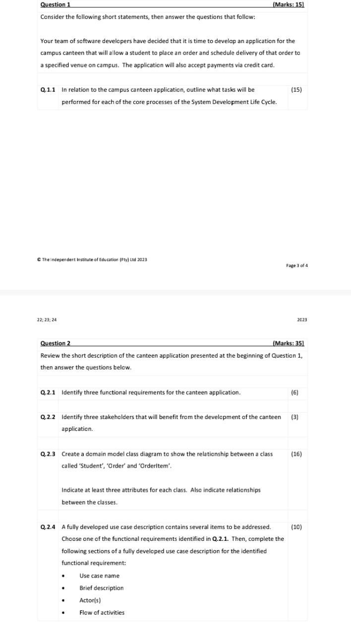 Solved Consider the following short statements, then answer | Chegg.com