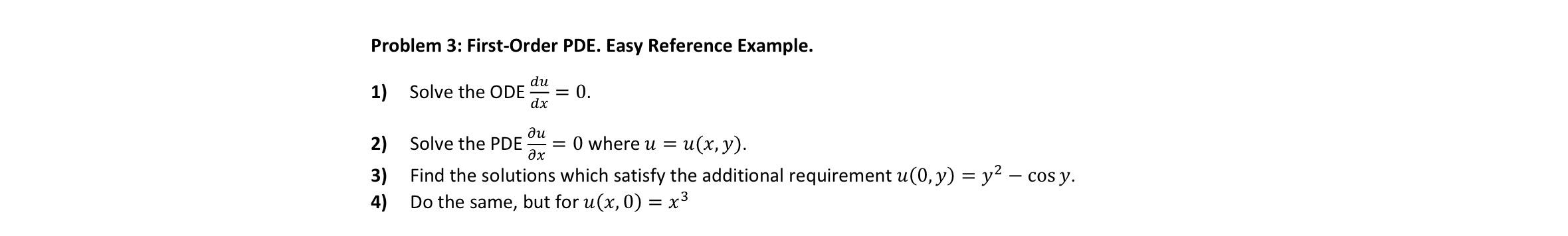 Problem 3: First-Order PDE. Easy Reference | Chegg.com