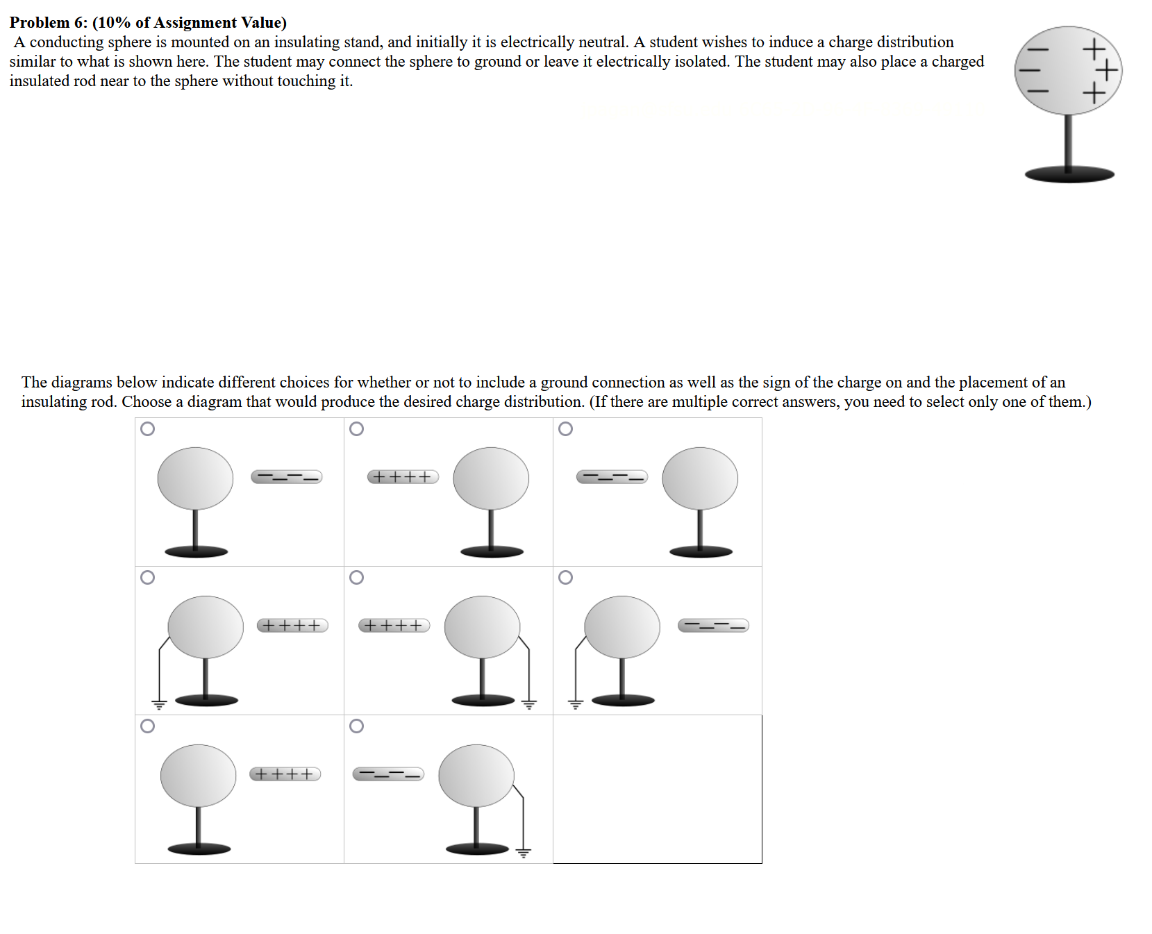 Solved Problem 6: (10% ﻿of Assignment Value)A conducting | Chegg.com