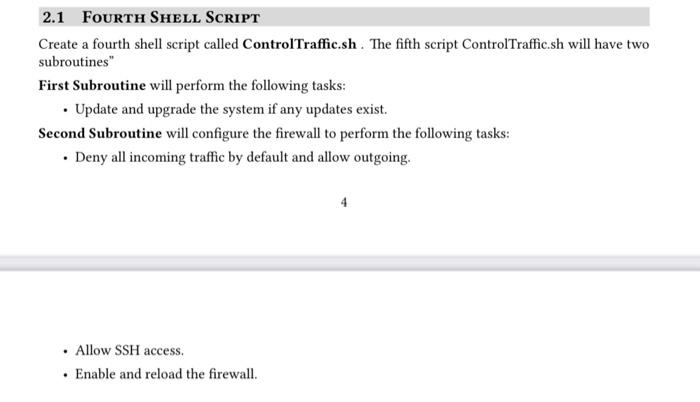 Solved 2.1 FOURTH SHELL SCRIPT Create a fourth shell script | Chegg.com