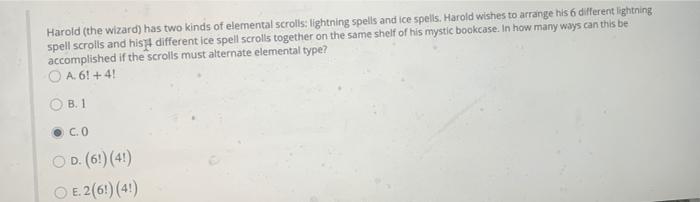 Solved Harold (the wizard) has two kinds of elemental | Chegg.com