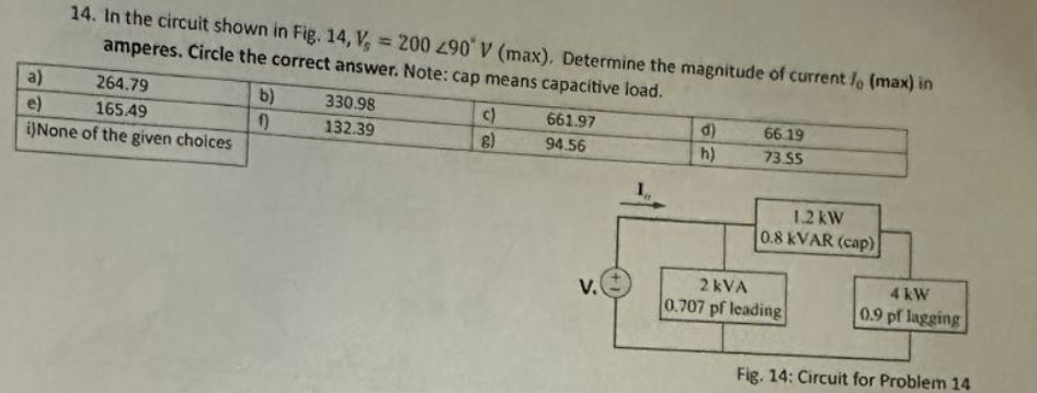 Solved In the circuit shown in Fig. 14, Vs=200