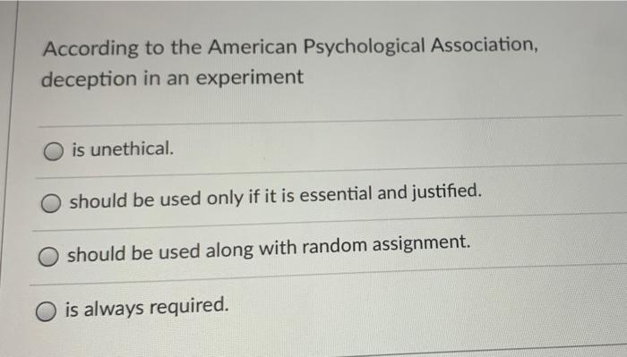 Solved According to the American Psychological Association, | Chegg.com