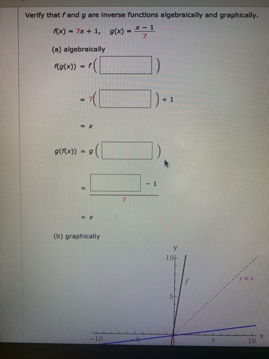Solved Verify that f and g are Inverse functions | Chegg.com