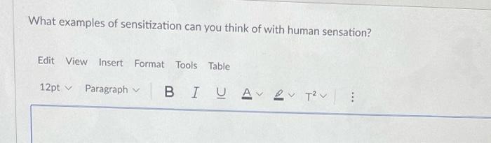 Solved What examples of sensitization can you think of with | Chegg.com