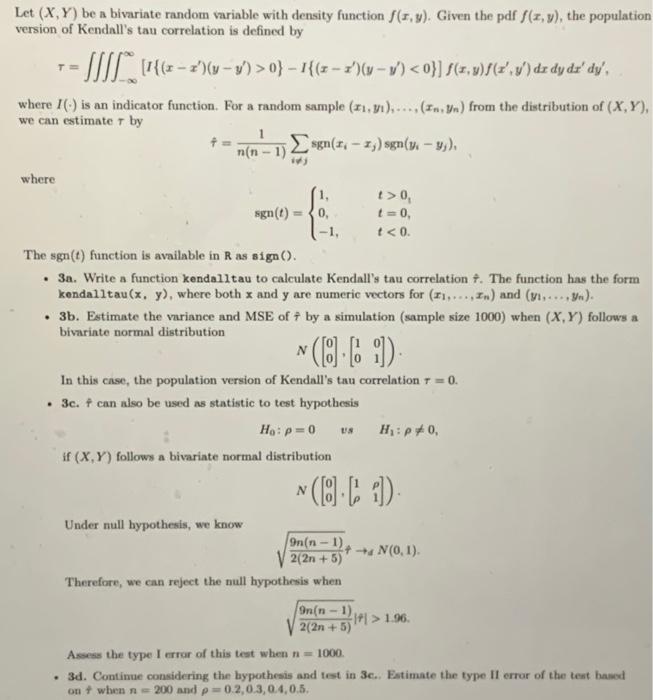 Solved Let (X,Y) be a bivariate random variable with density | Chegg.com