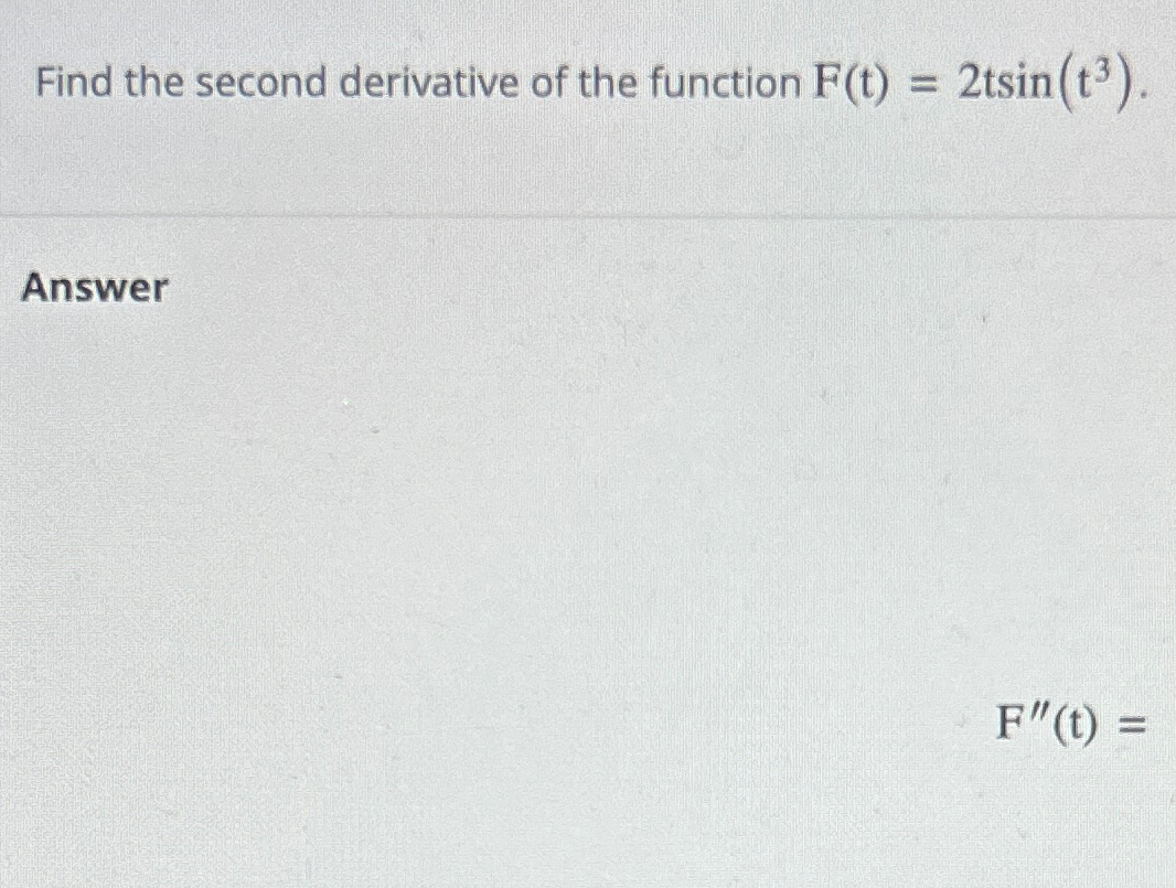 Solved Find the second derivative of the function | Chegg.com