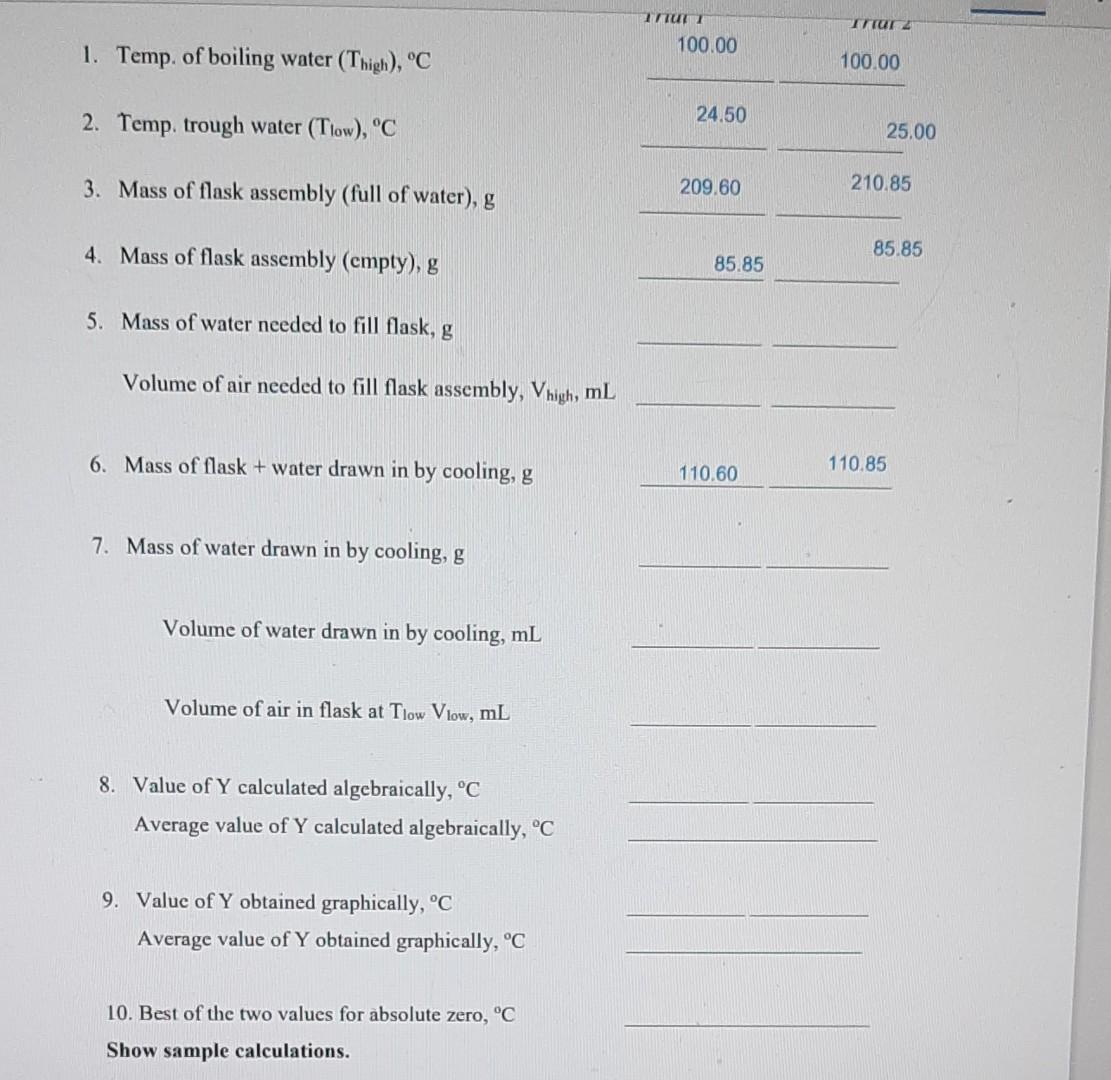 Solved please help me fill in all the blank space based on | Chegg.com