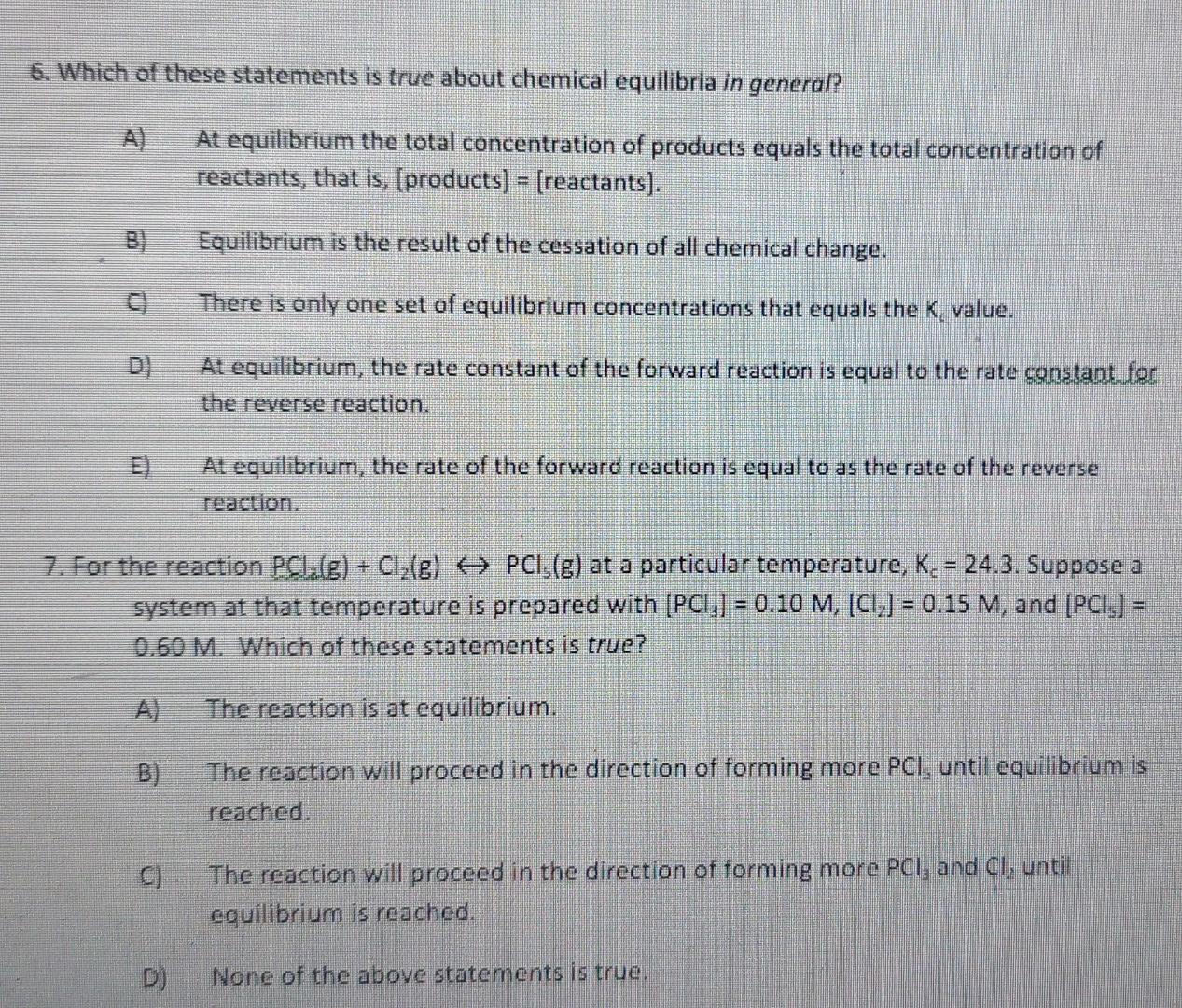 Solved 5. The equilibrium between carbon dioxide gas and | Chegg.com