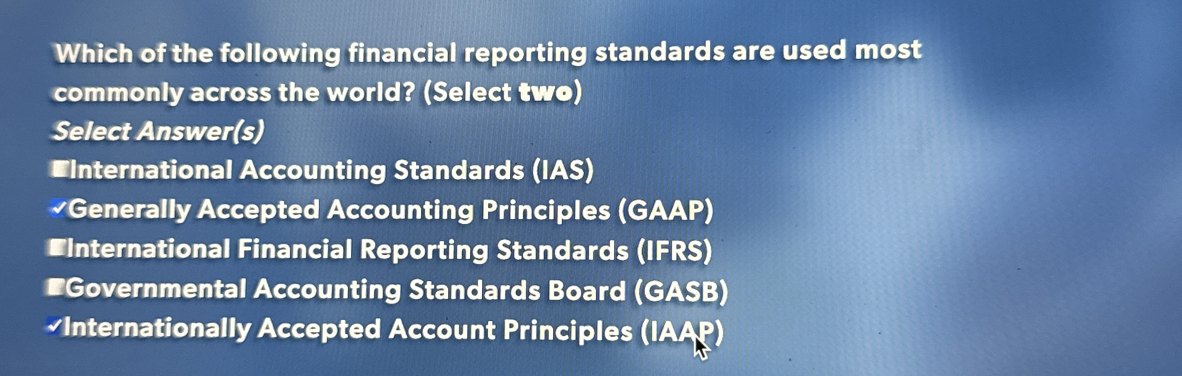 Solved Which of the following financial reporting standards | Chegg.com