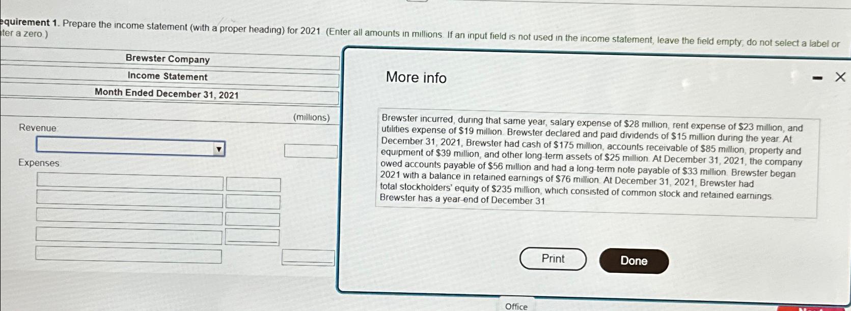 Solved equirement 1. ﻿Prepare the income statement (with a | Chegg.com