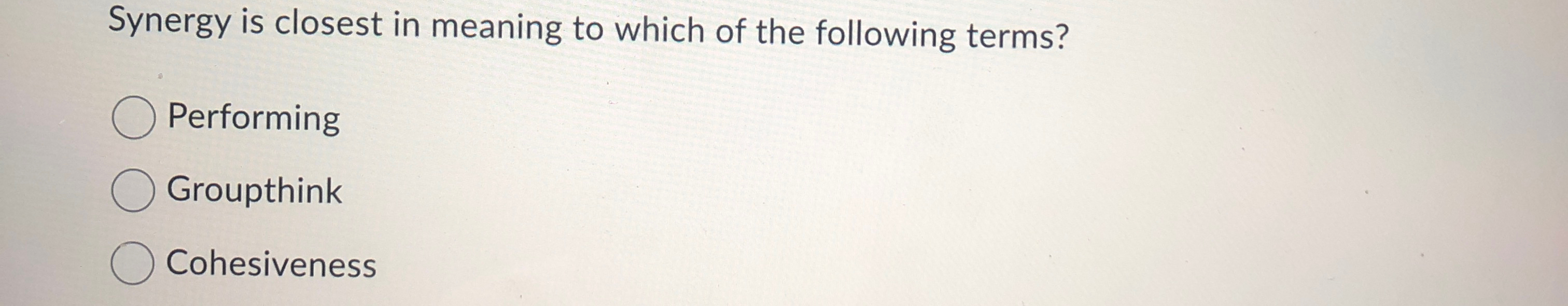 Solved Synergy is closest in meaning to which of the | Chegg.com