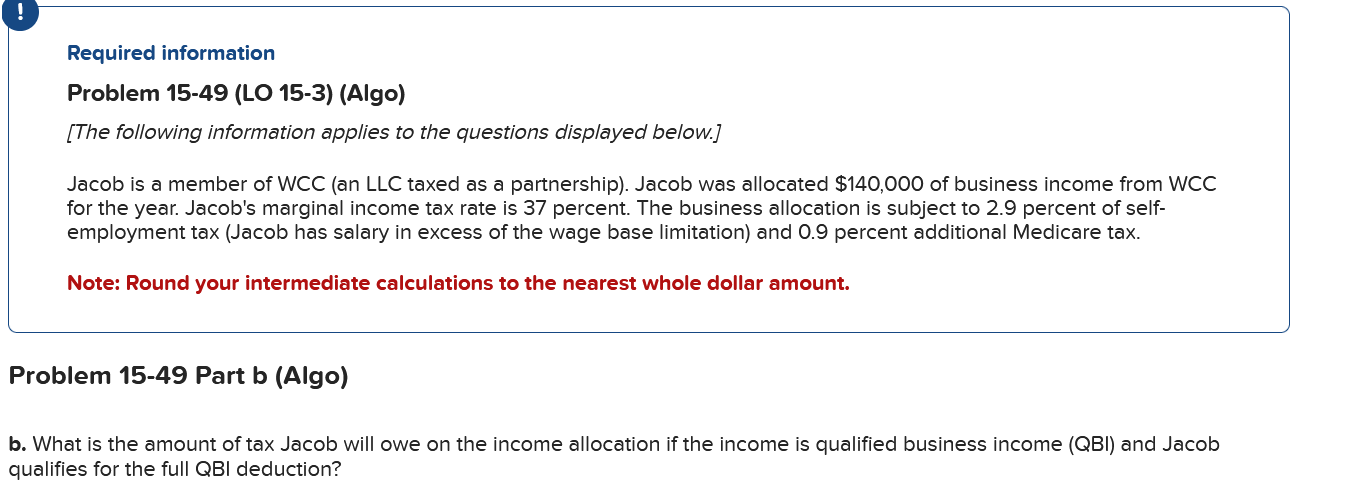 Solved Problem 15-49 ﻿Part b (Algo)b. ﻿What is the amount of | Chegg.com
