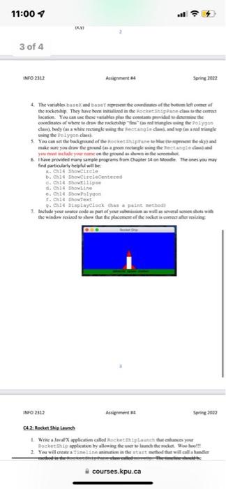Solved 11:00 3 of 4 INFO 2312 Assignment Spring 2022 The | Chegg.com