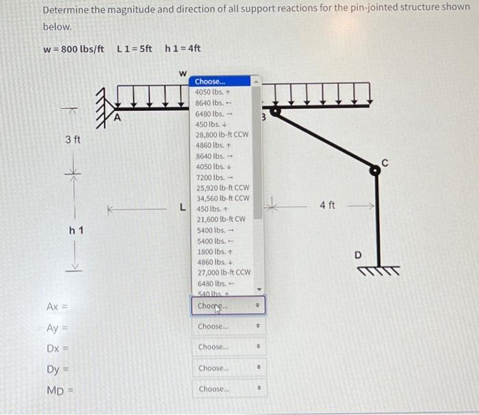 Solved Determine the magnitude and direction of all support | Chegg.com