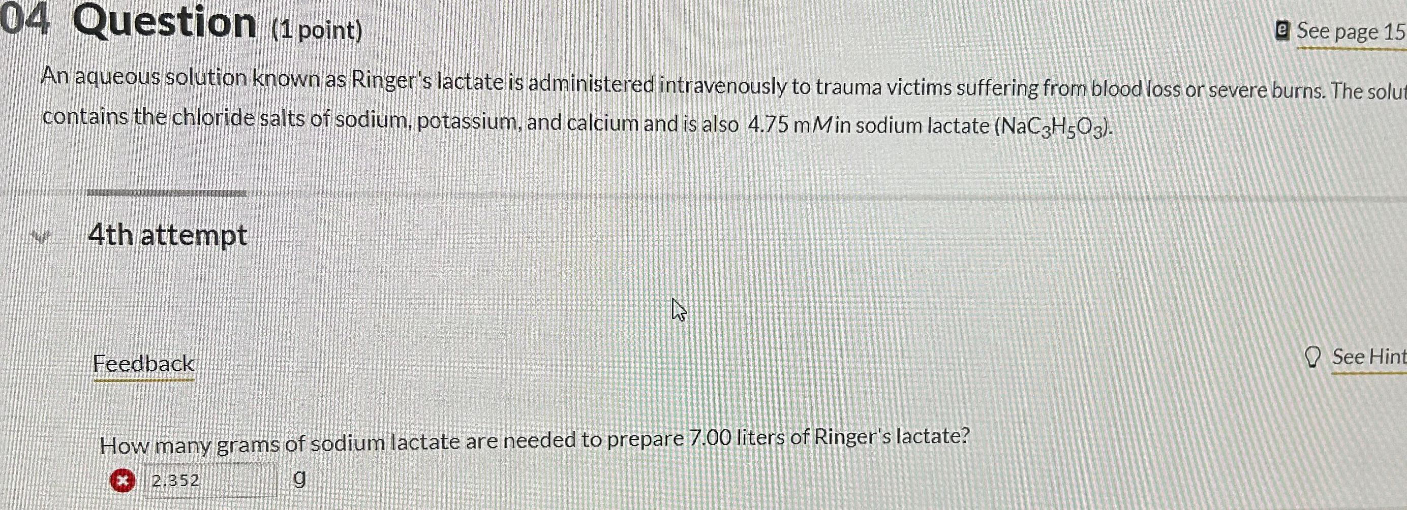 Solved 04 ﻿Question (1 ﻿point)An aqueous solution known as | Chegg.com