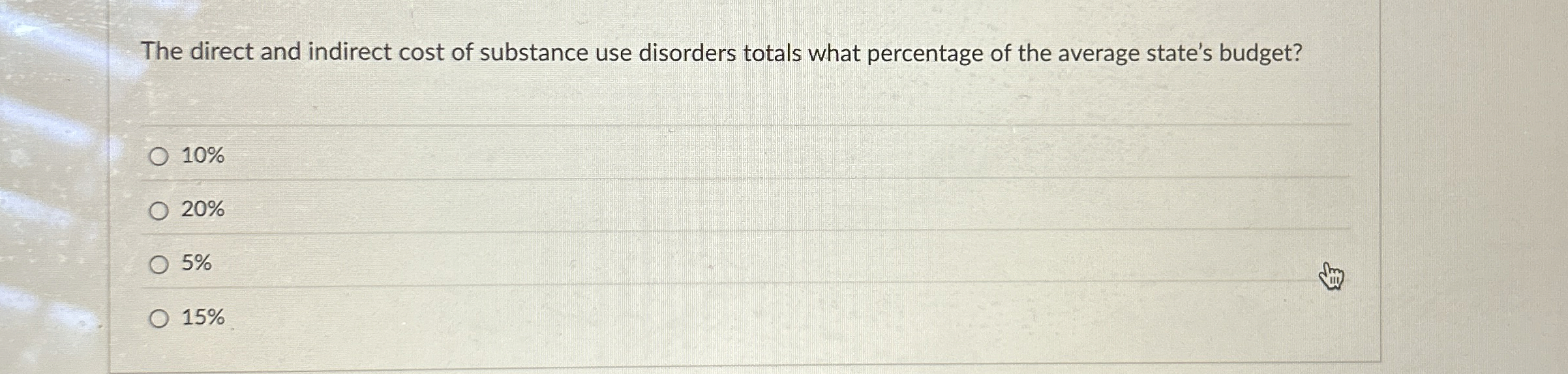 Solved The direct and indirect cost of substance use | Chegg.com