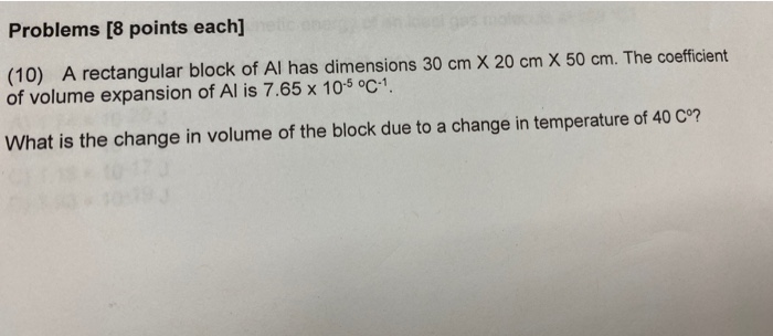Solved Problems [8 points each] (10) A rectangular block of | Chegg.com