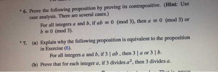Solved *6. Prove the following proposition by proving its | Chegg.com
