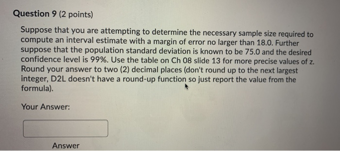 Solved Question 9 (2 points) Suppose that you are attempting | Chegg.com