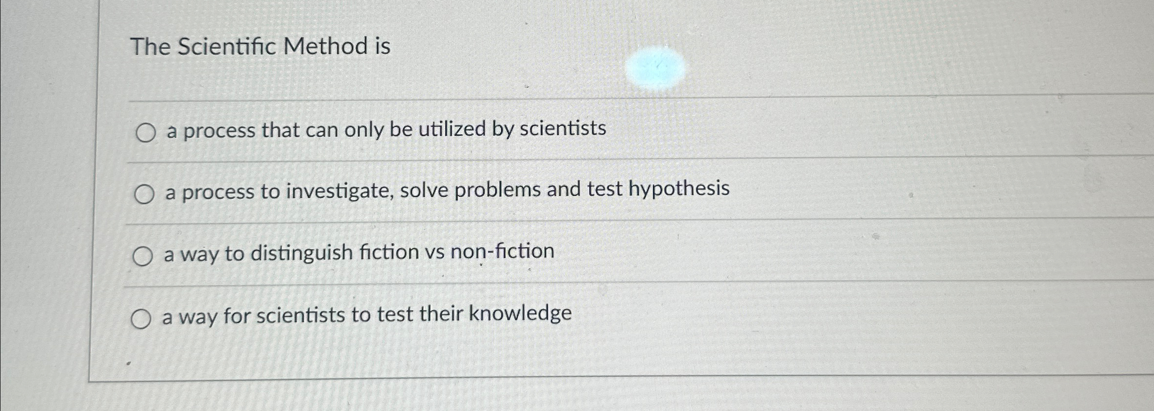 Solved The Scientific Method isa process that can only be | Chegg.com
