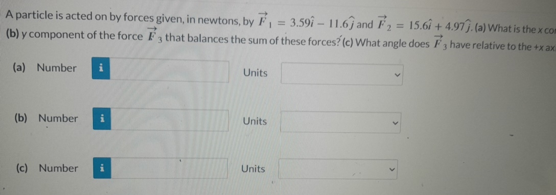 Solved A particle is acted on by forces given, in newtons, | Chegg.com