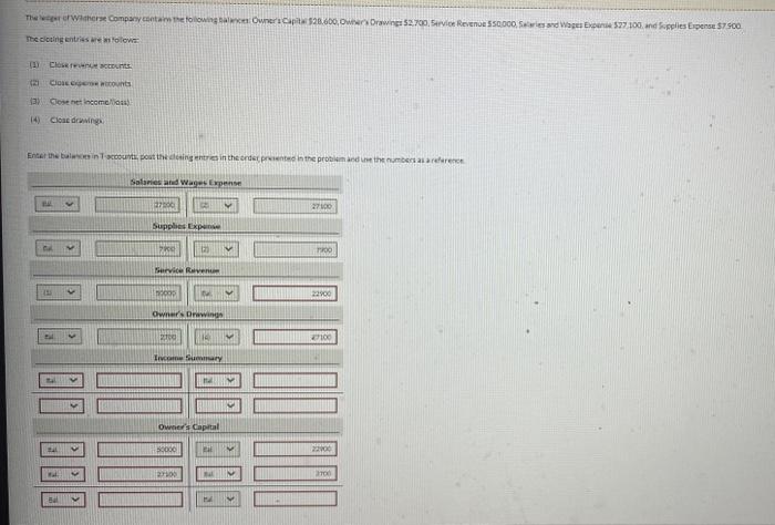 Solved The ledger of Wildhorse Company contains the | Chegg.com