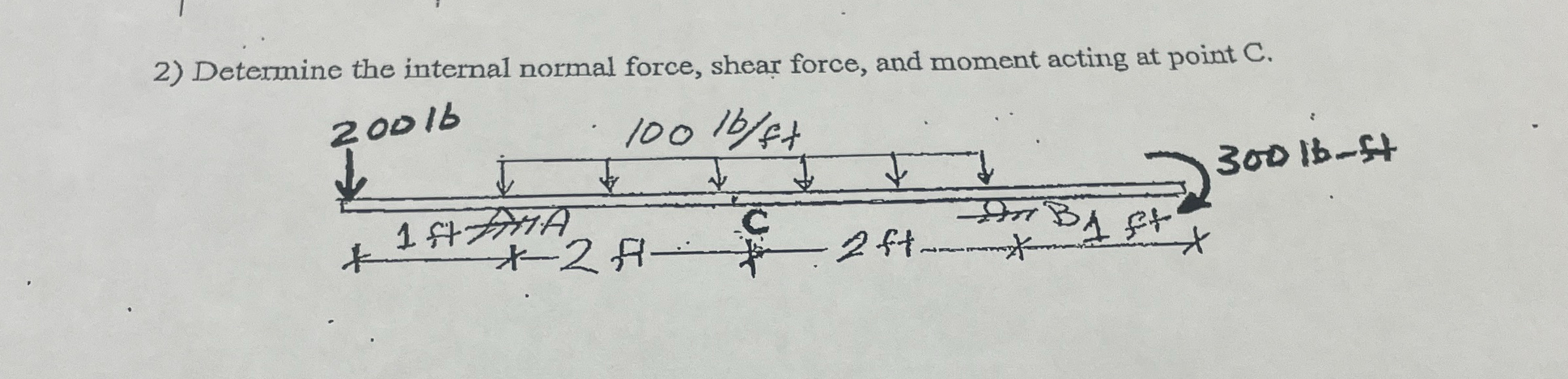 Solved Determine the internal normal force, shear force, and | Chegg.com