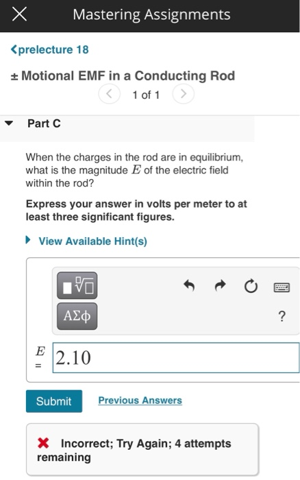 Solved Х Mastering Assignments Part E What is the magnitude | Chegg.com