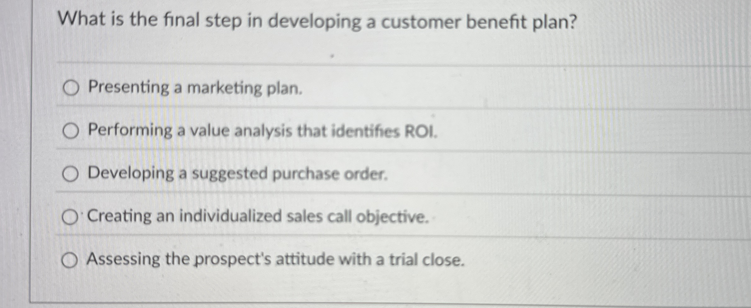 Solved What is the final step in developing a customer | Chegg.com