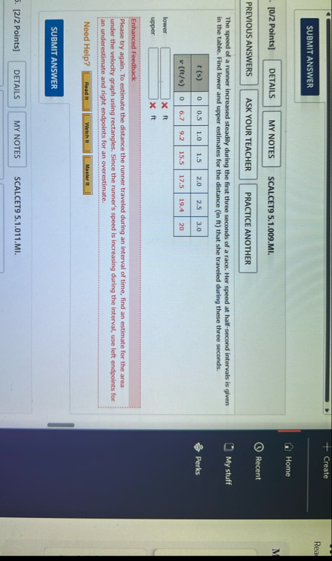 Solved SUBMIT ANSWER[0/2 ﻿Points]DETAILSMY | Chegg.com