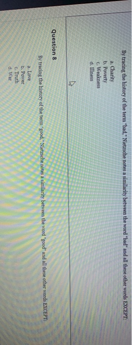 Solved By tracing the history of the term "bad," Nietzsche | Chegg.com