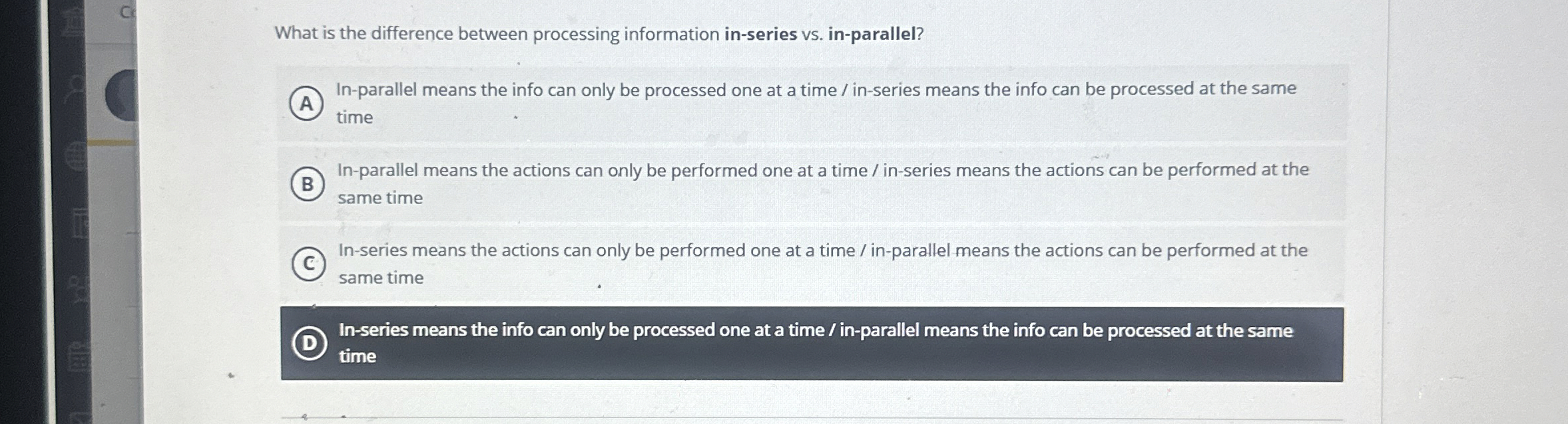 Solved What is the difference between processing information | Chegg.com