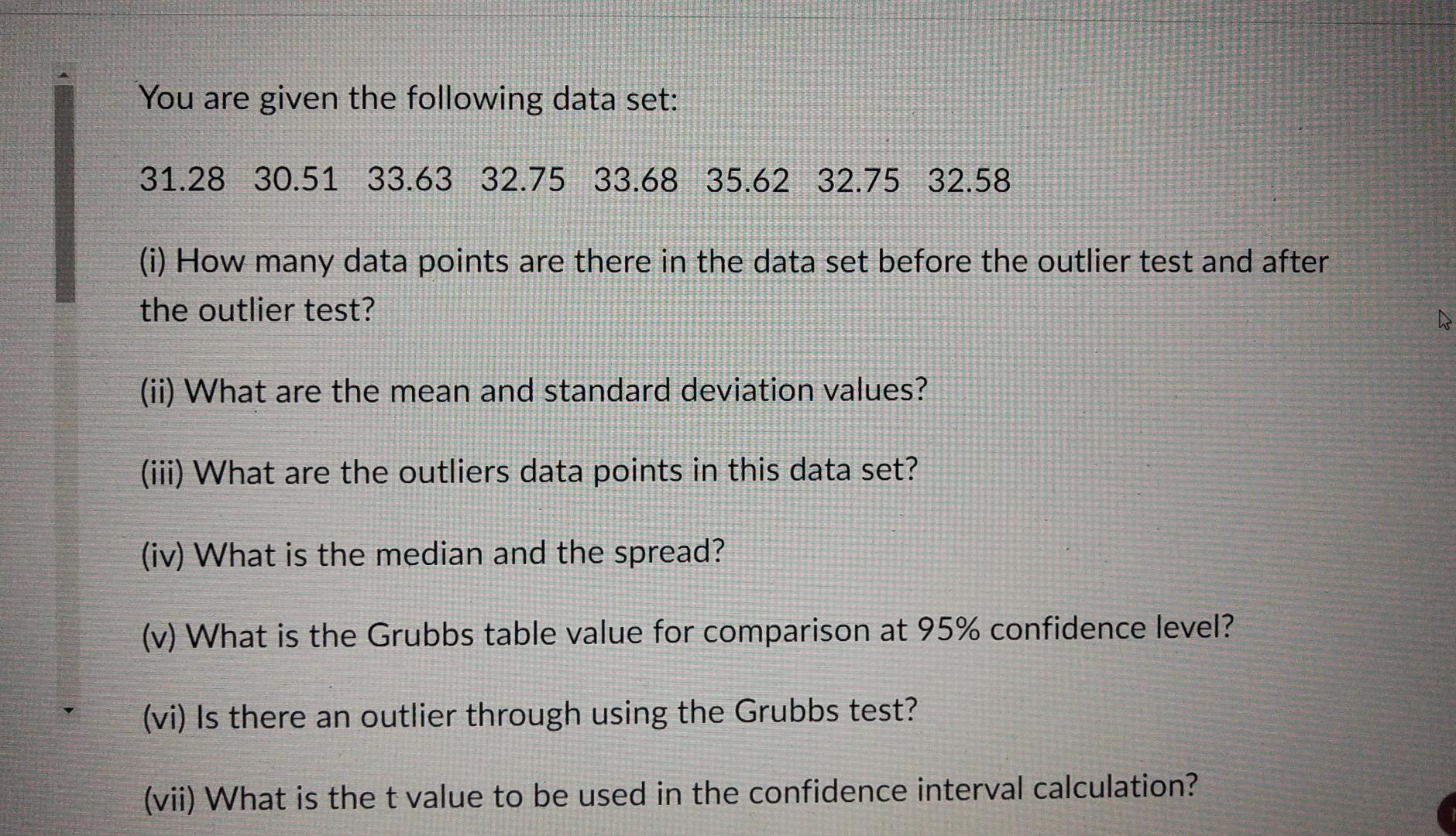 You are given the following data set: (i) How many | Chegg.com
