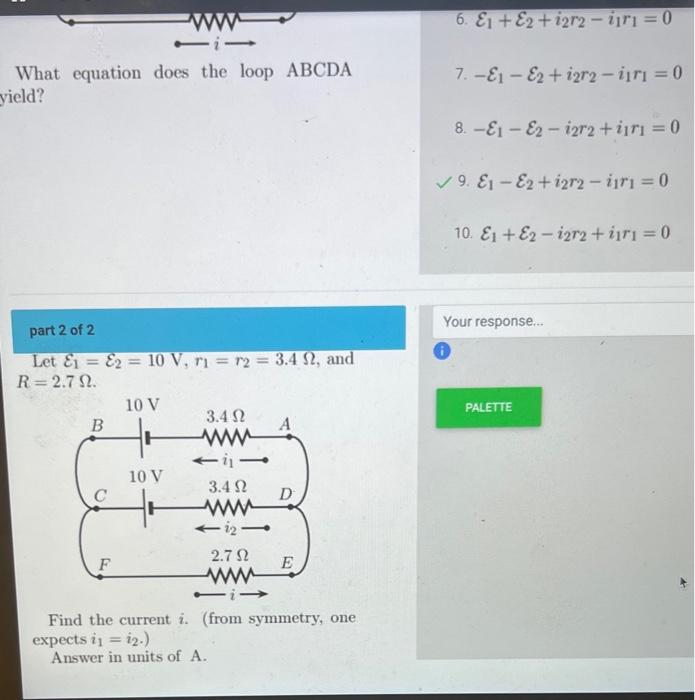 Solved What equation does the loop ABCDA 6. | Chegg.com