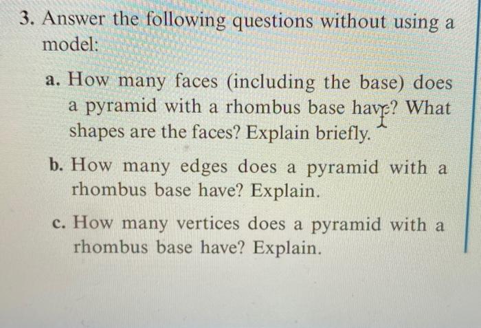 Solved 3. Answer the following questions without using a | Chegg.com