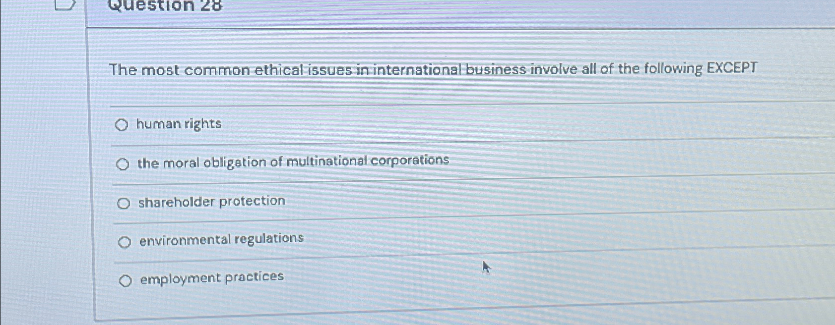 Solved The most common ethical issues in international | Chegg.com