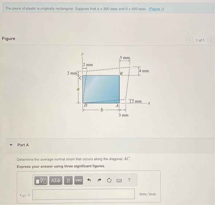 Solved The piece of plastic is originally rectangular. | Chegg.com