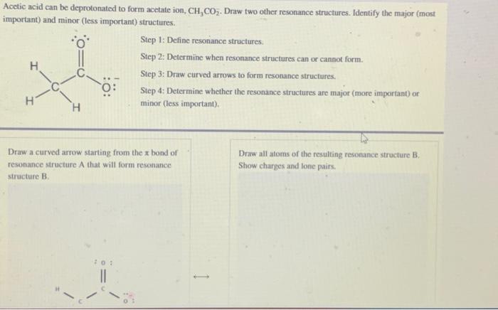 Solved Acetic acid can be deprotonated to form acetate ion, | Chegg.com