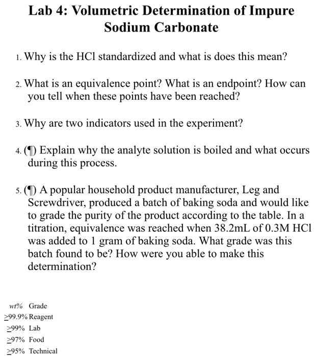 Solved CHM3120C Analytical Chemistry Lob Lab 4. Volumetric | Chegg.com