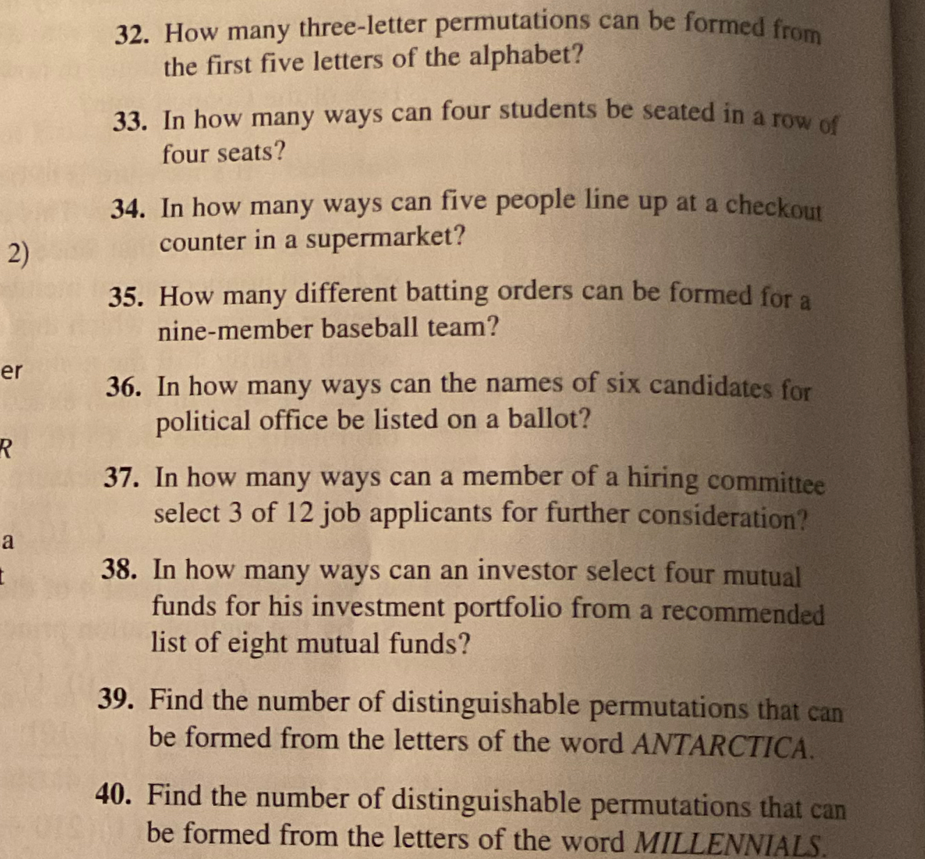 Solved 32 ﻿and 40, ﻿classify each problem according to | Chegg.com