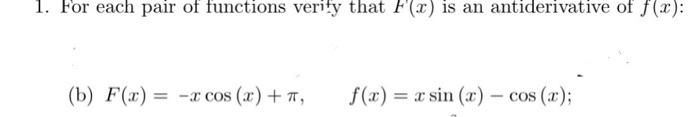 Solved 1. For each pair of functions verify that F(C) is an | Chegg.com