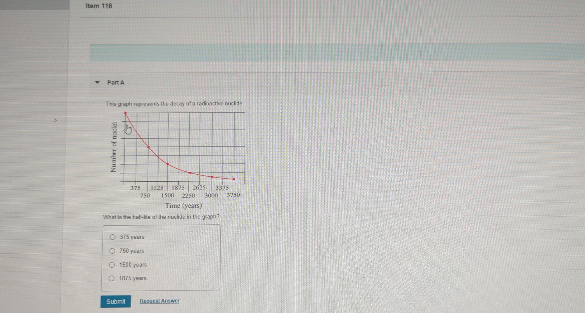 Solved This graph represents the decay of a radioactive | Chegg.com